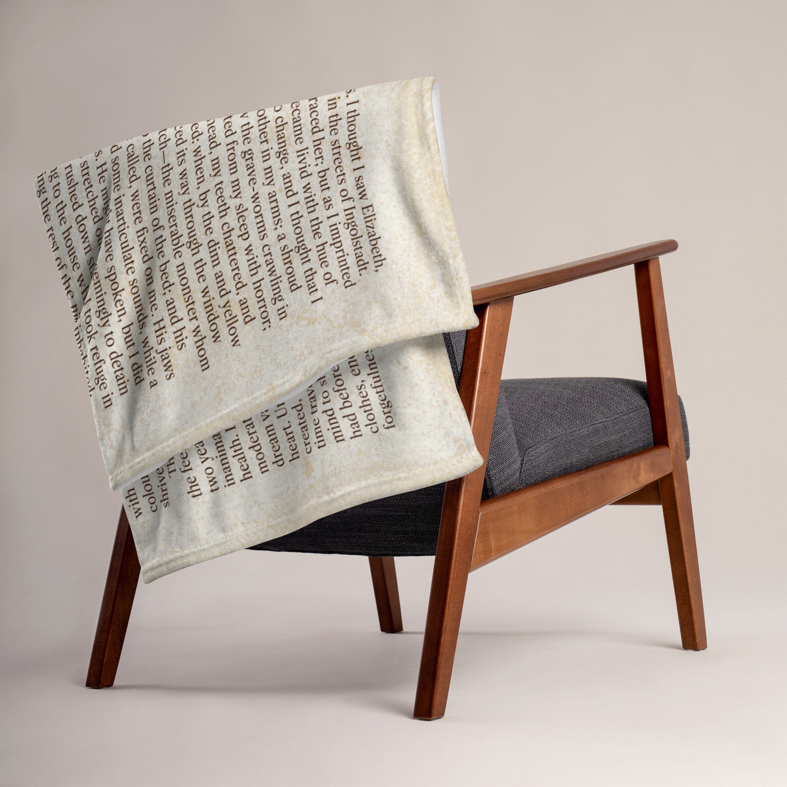Frankenstein Book Pages Throw Blanket With Real Text From Mary ...