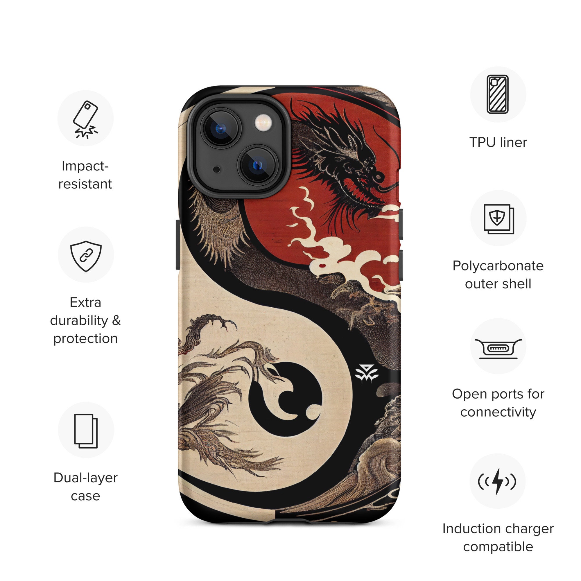 Yin Yang With Dragons! Phone Case Fit for iPhone 15 Pro Max, 14, 13, 12 ...