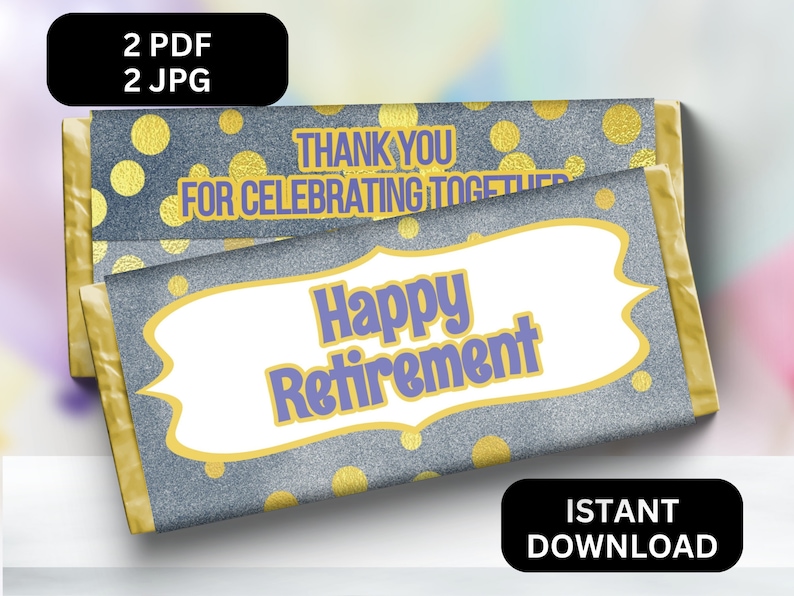 PRINTABLE Happy Retirement Chocolate Wrapper Candy Bar Template, Party ...