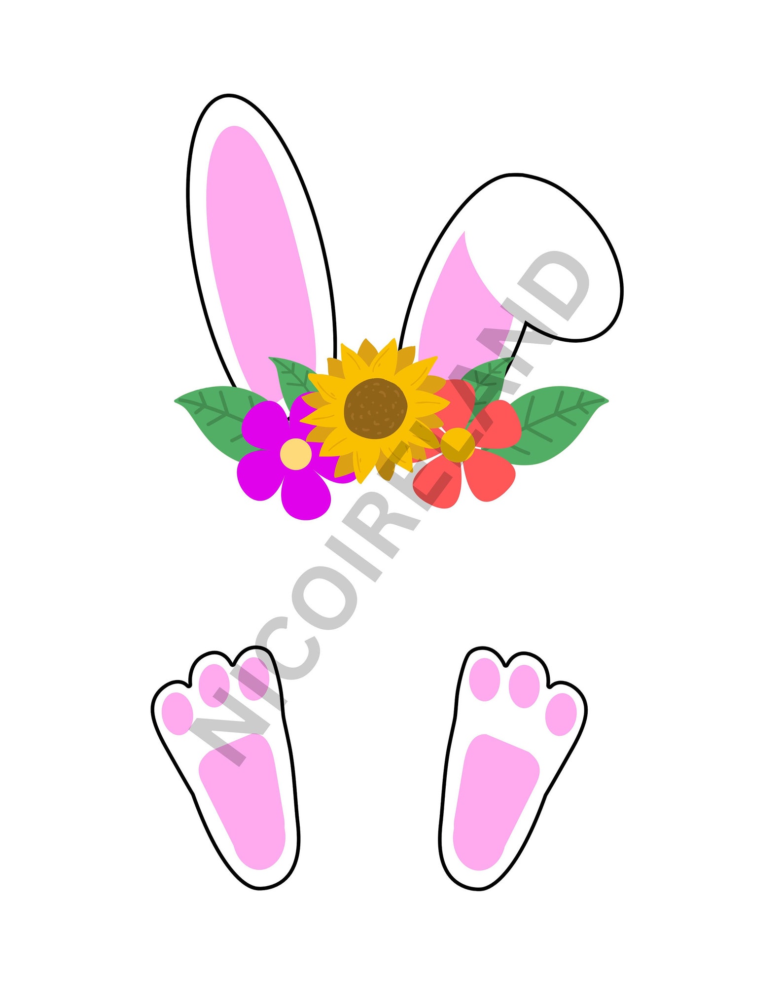 Easter Bunny Ears and Feet SVG PNG Graphic Designsfor Printing, Cricut ...