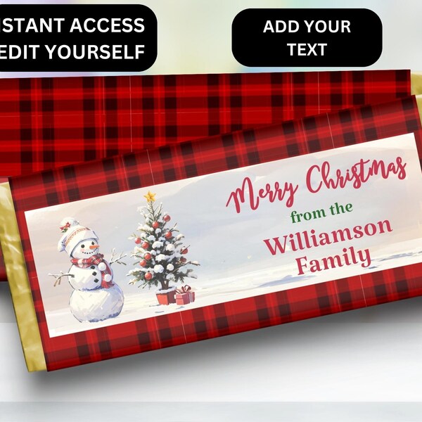 Hershey Bar Wrapper Snowman Template - Etsy