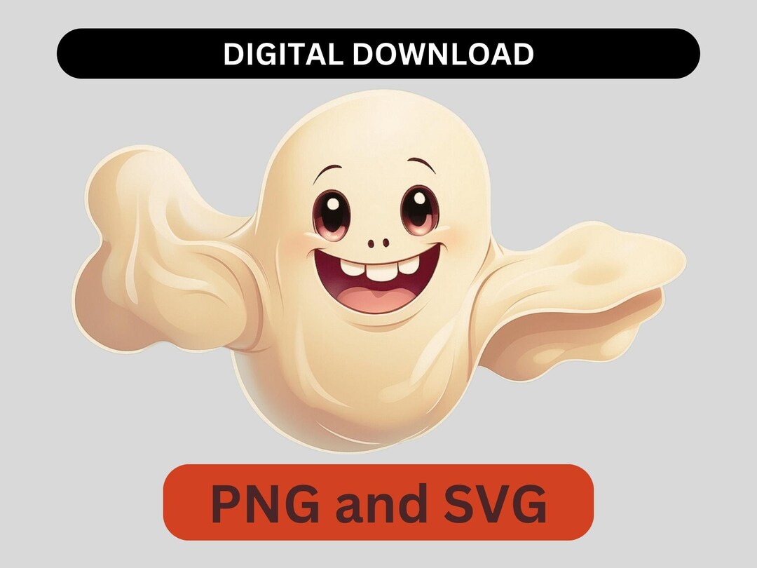 A Cute Smiling Flying Baby Ghost SVG PNG Files Printable Cricut ...