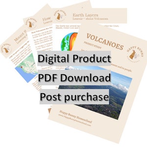 Volcanoes Project Study - Homeschool Science Geology Study - Etsy