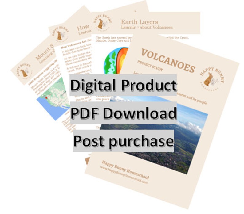 Volcanoes Project Study - Homeschool Science Geology Study - Etsy