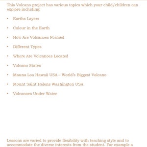 Volcanoes Project Study - Homeschool Science Geology Study - Etsy