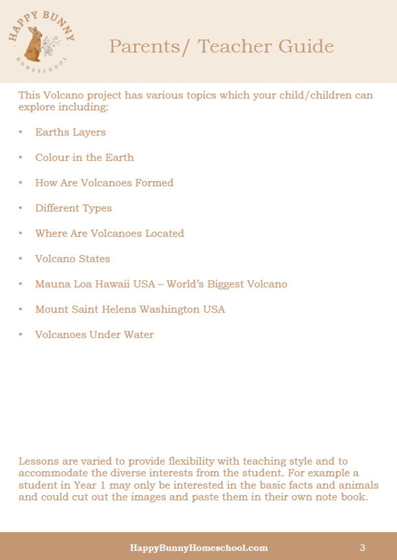 Volcanoes Project Study - Homeschool Science Geology Study - Etsy