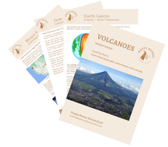 Volcanoes Project Study - Homeschool Science Geology Study - Etsy