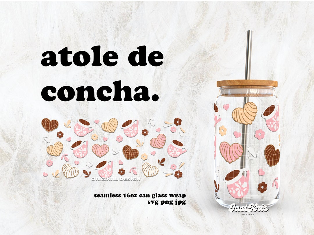 Atole De Concha Cafecito Y Chisme Valentine's Day SVG for UV DTF 16oz ...