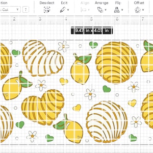 Lemon Concha Cafecito Y Chisme SVG for UV DTF 16oz Can Glass Wrap ...