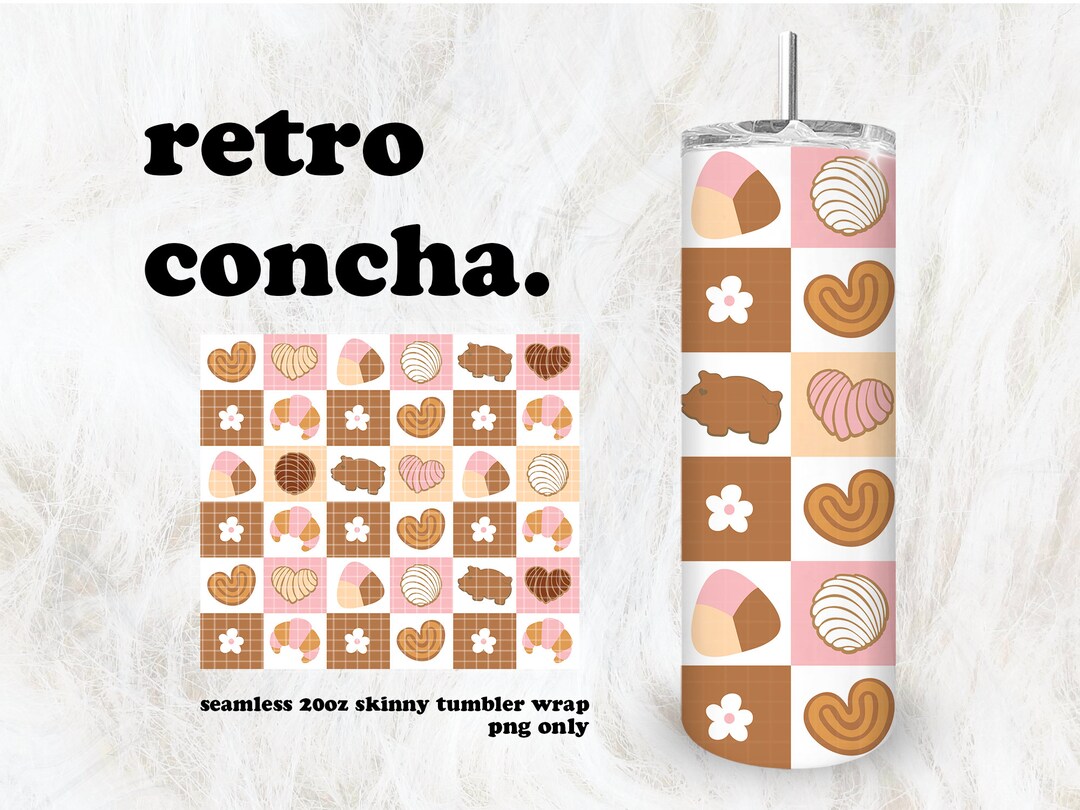 Retro Concha 20oz Skinny Tumbler Sublimation Design Template PNG ...