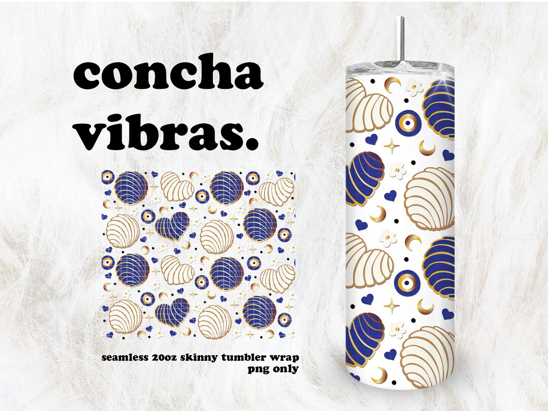 Concha Vibras 20oz Skinny Tumbler Sublimation Design Template PNG ...