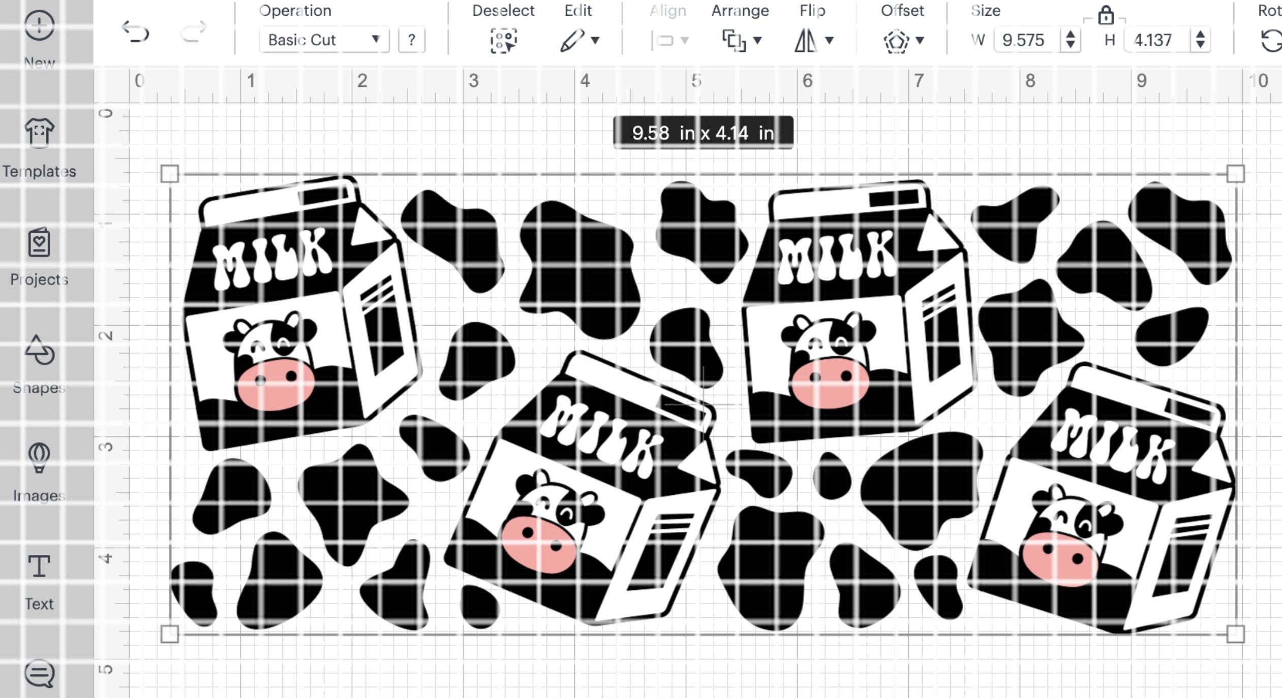 Milk Carton Cow Print SVG for UV DTF 16oz Can Glass Wrap | Digital ...