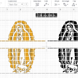 Virgen De Guadalupe Monogram Split Mother's Day SVG for UV DTF 16oz Can ...