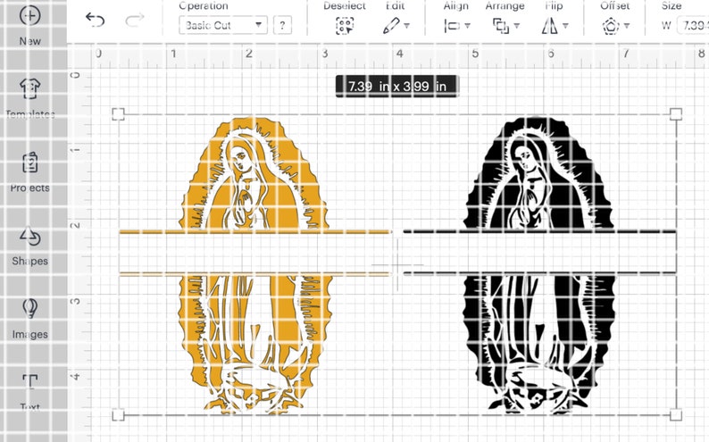 Virgen De Guadalupe Monogram Split Mother's Day SVG for UV DTF 16oz Can ...