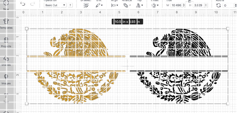 Mexican Eagle Monogram Split SVG for UV DTF 16oz Can Glass Wrap ...