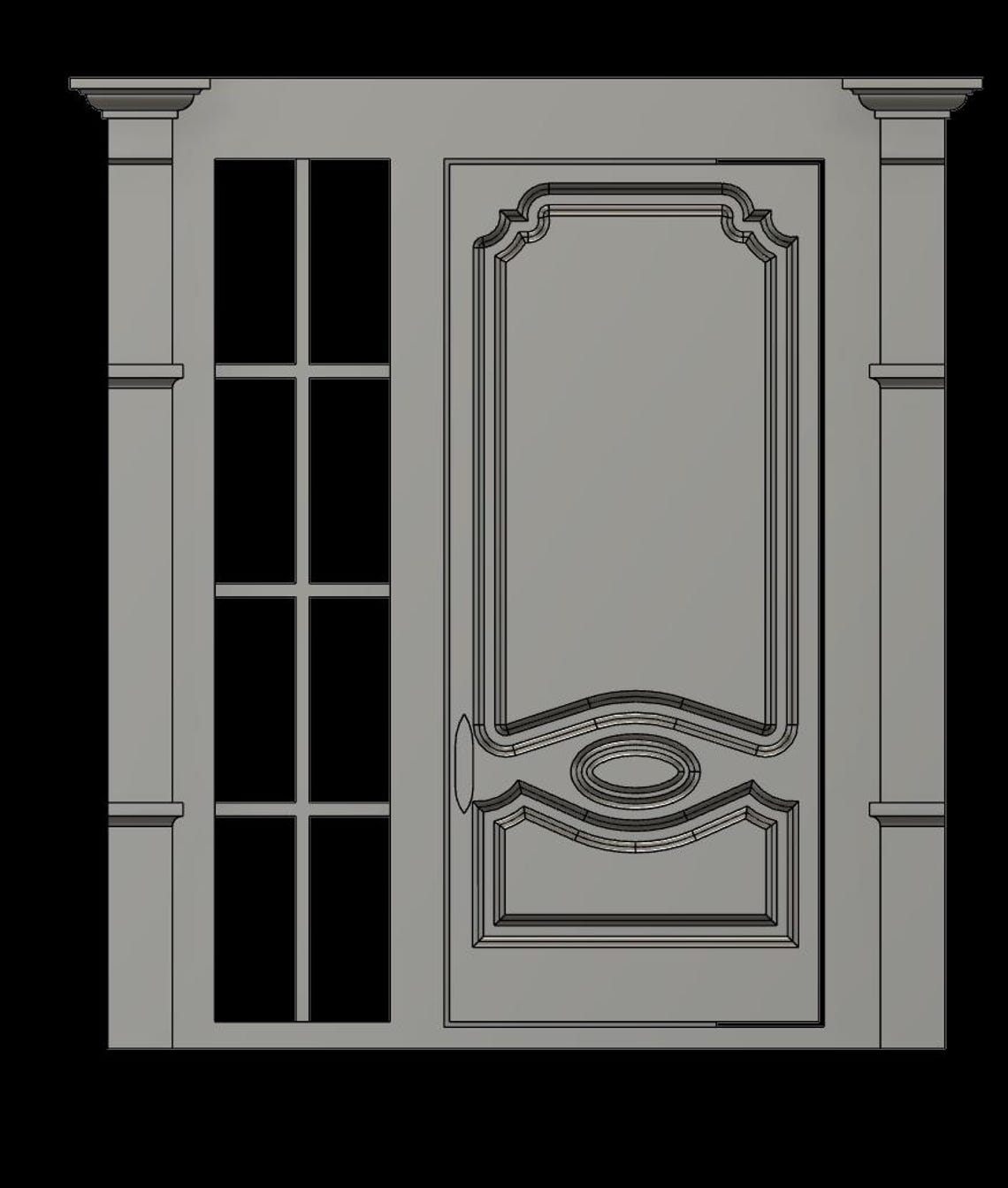 1/12 Scale Single and Double Grand Entrance Luxury Doors STL Files, for ...