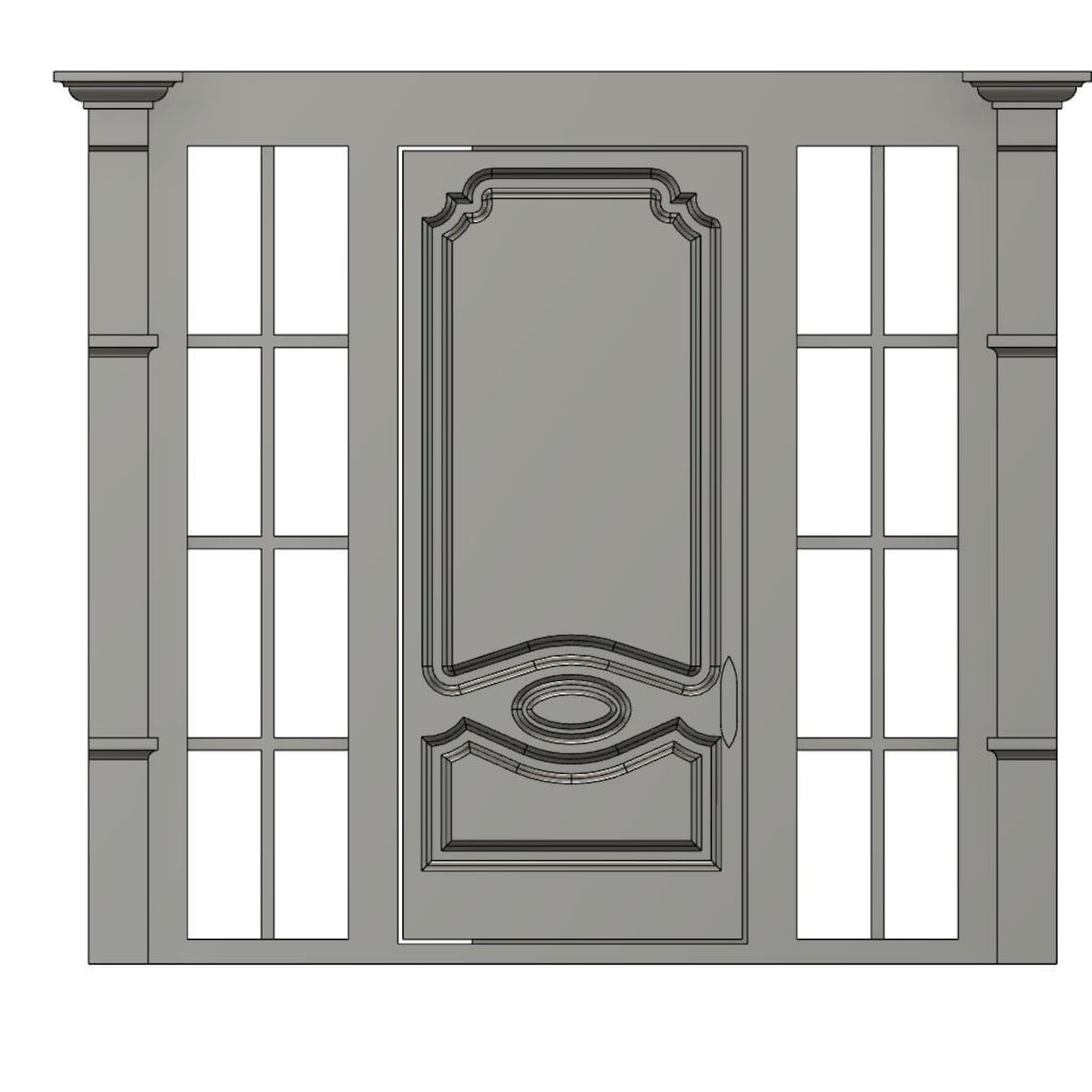1/12 Scale Single and Double Grand Entrance Luxury Doors STL Files, for ...