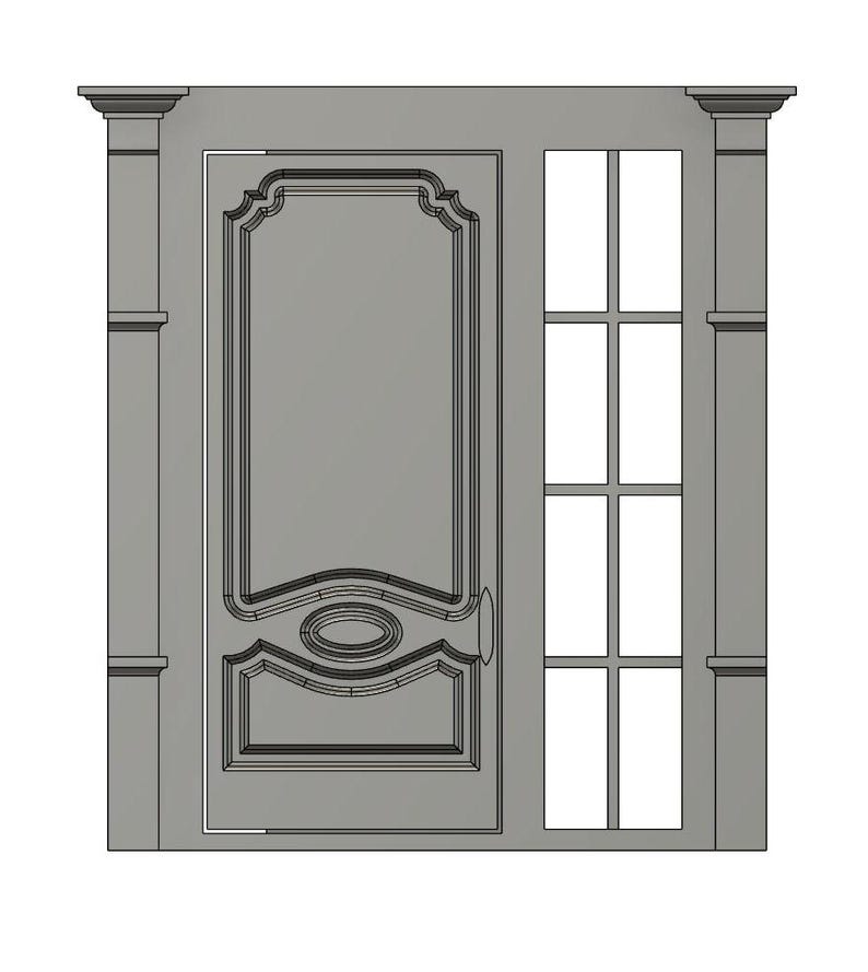 1/12 Scale Single and Double Grand Entrance Luxury Doors STL Files, for ...
