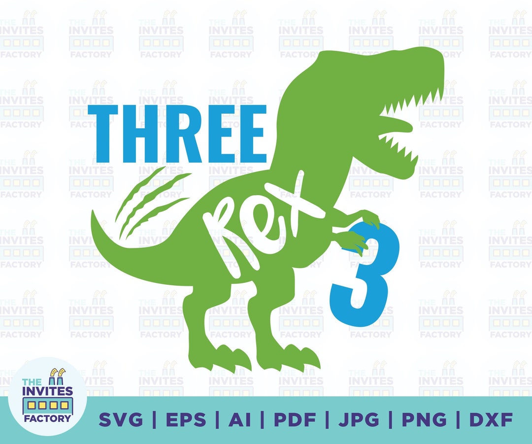 3 Rex Svg Three Rex Svg Birthday Svg 3rd Birthday Svg - Etsy