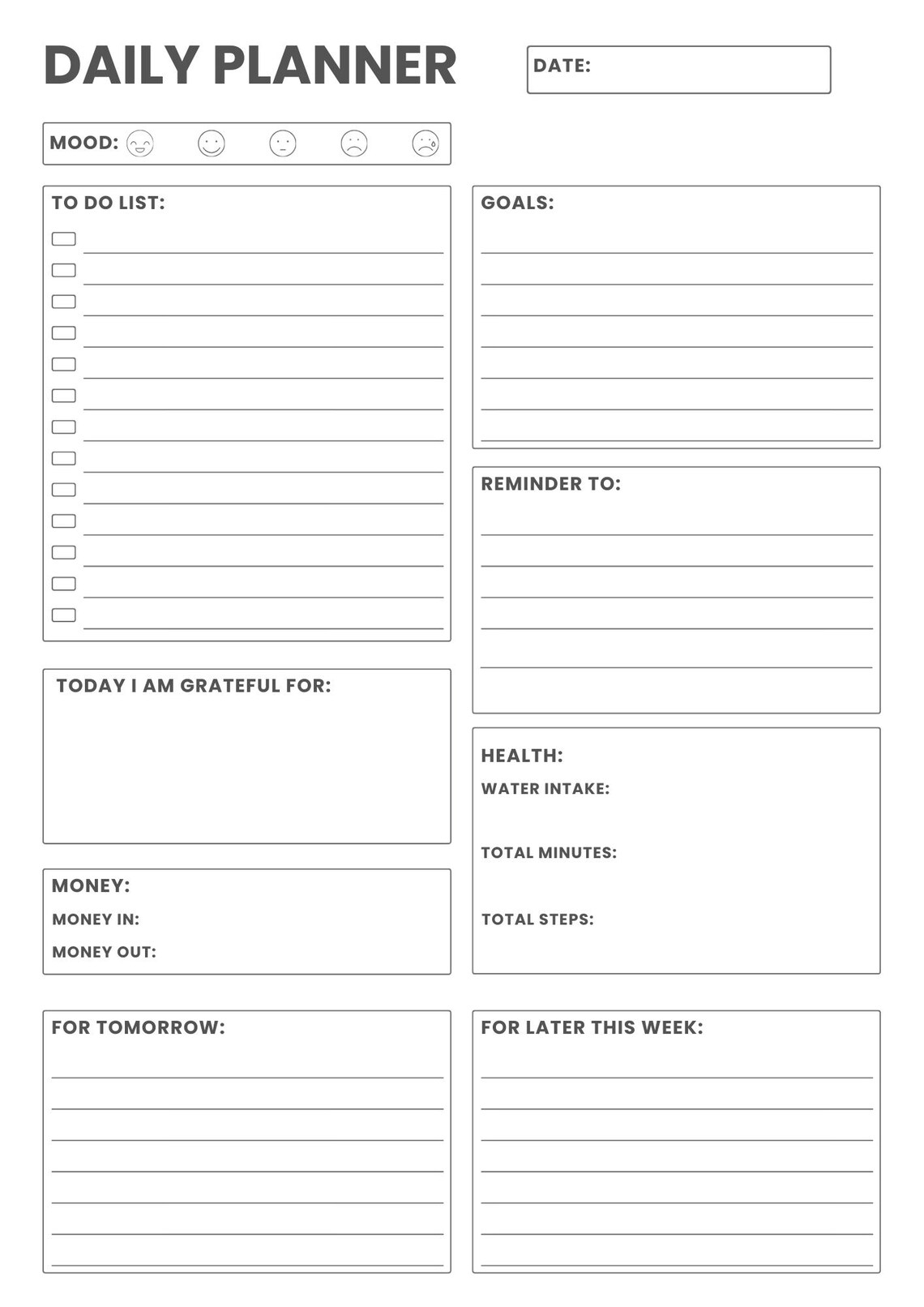 Daily Planner - Worksheet - Successful to Do - - Etsy