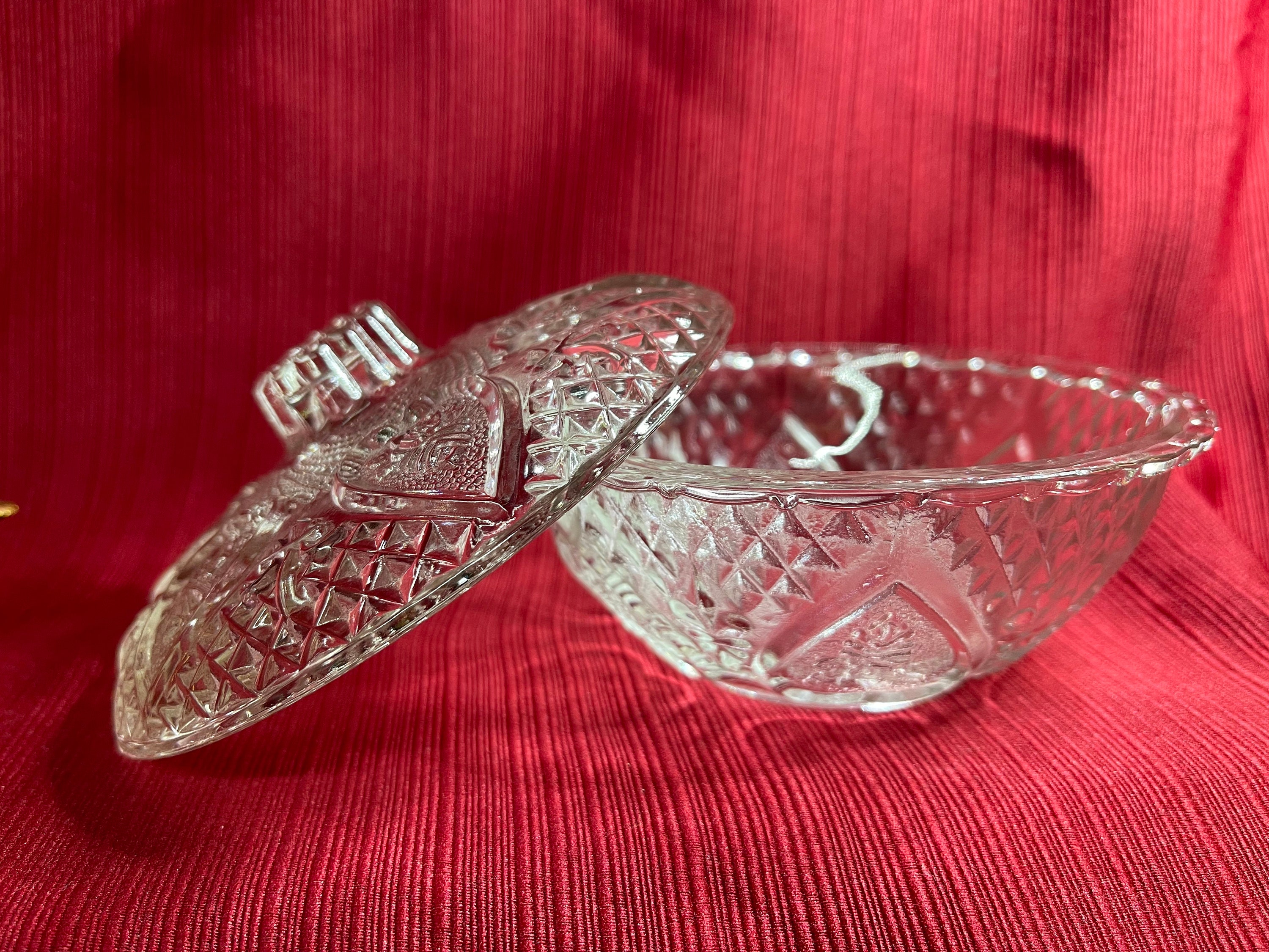 Vintage Pasari Indonesia Pressed Glass Candy Dish Etsy