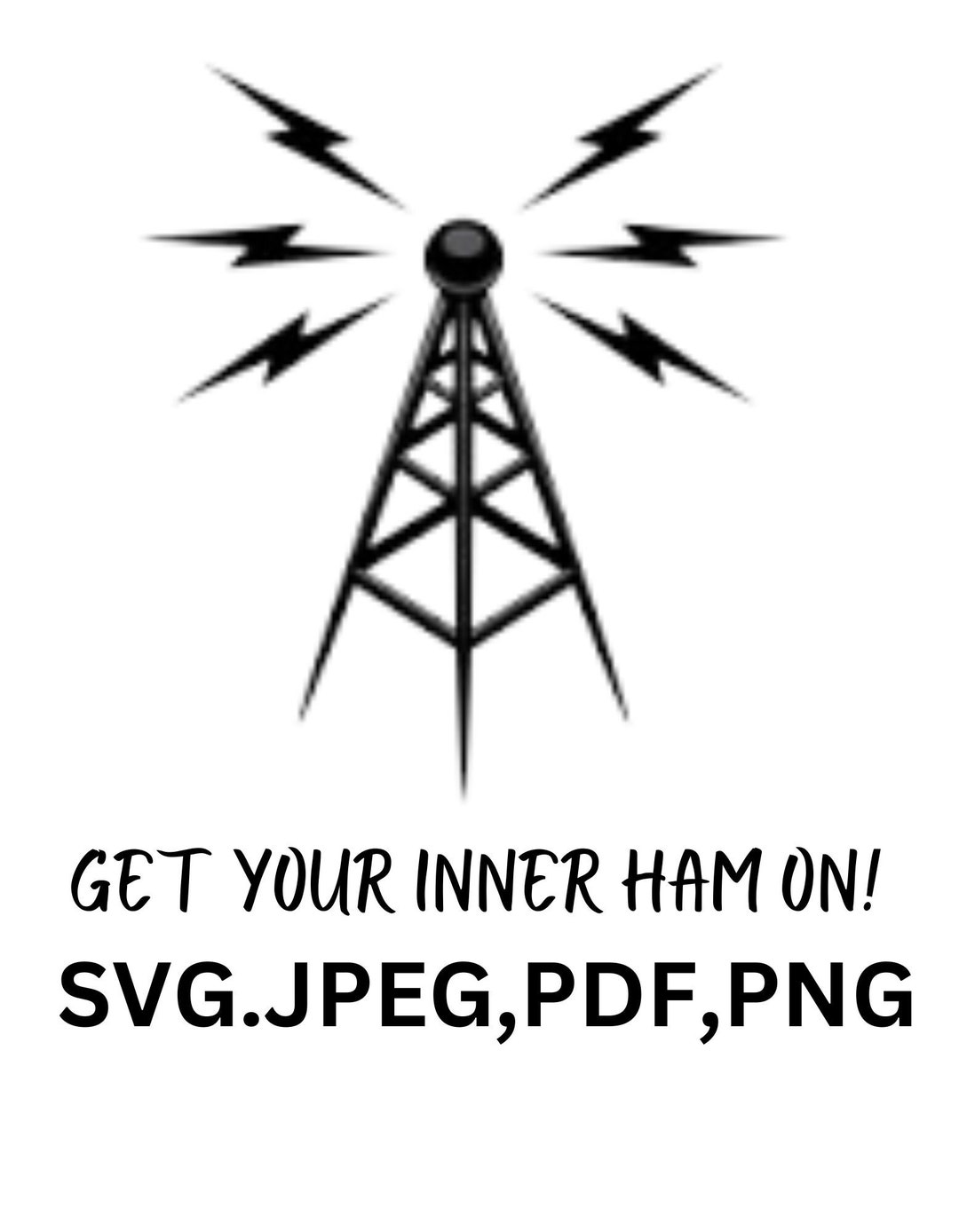 Ham Radio Digital Svg Pdf Png Jpeg Funny Get Your Inner Ham on Amateur ...