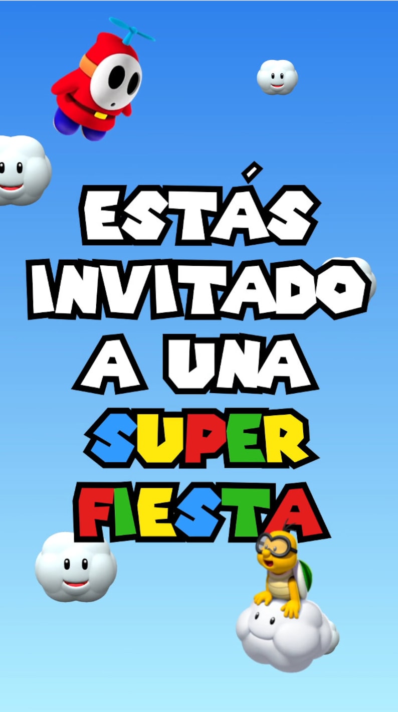 Super Mario Animated Birthday Invitation, Personalized Digital ...