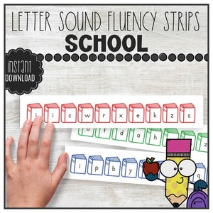 School Kindergarten Activity, Printable Letter Sound Fluency Strips ...