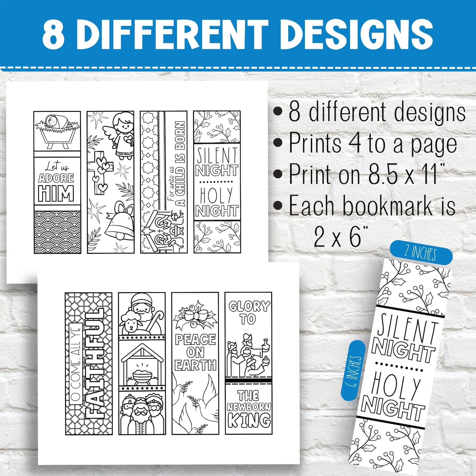 Christian Coloring Bookmarks | Printable Nativity Color Your Own Book ...