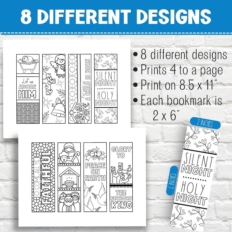 Christian Coloring Bookmarks | Printable Nativity Color Your Own Book ...