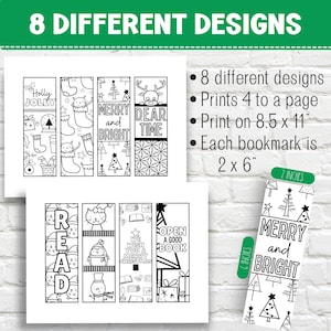Christmas Coloring Bookmarks for Kids | Printable Color Your Own Book ...