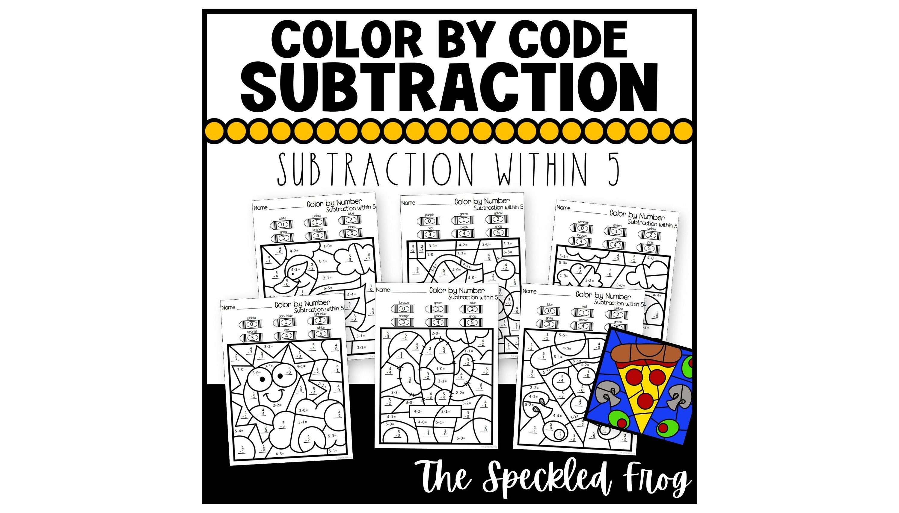 Printable Kindergarten Math Worksheets, INSTANT DOWNLOAD, Color by ...