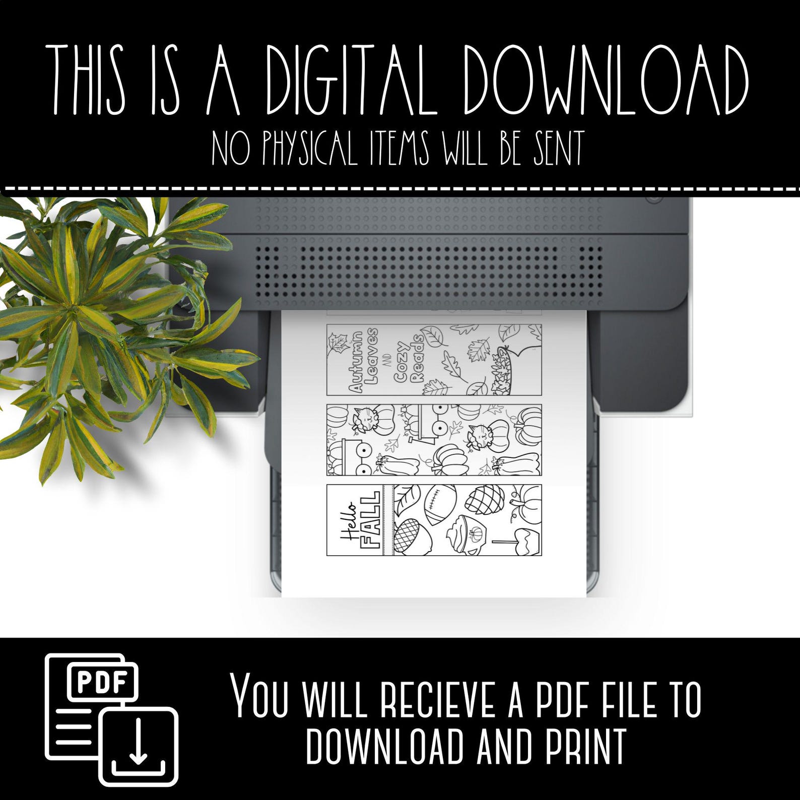 Fall Coloring Bookmarks for Kids | Printable Color Your Own Book ...