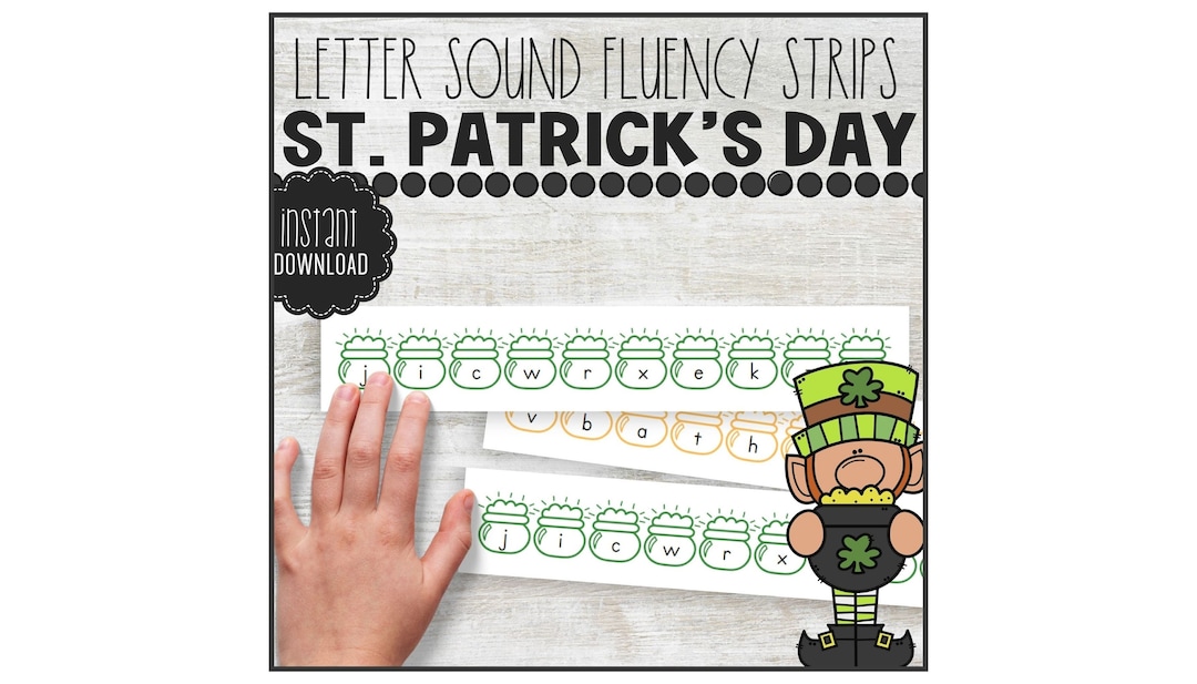 St. Patrick's Kindergarten Letter Sound Activity, Printable Fluency ...