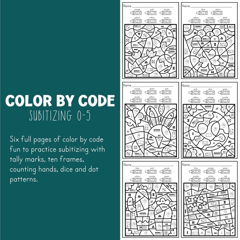 Printable Spring Holiday Color by Number 0-5 INSTANT DOWNLOAD ...
