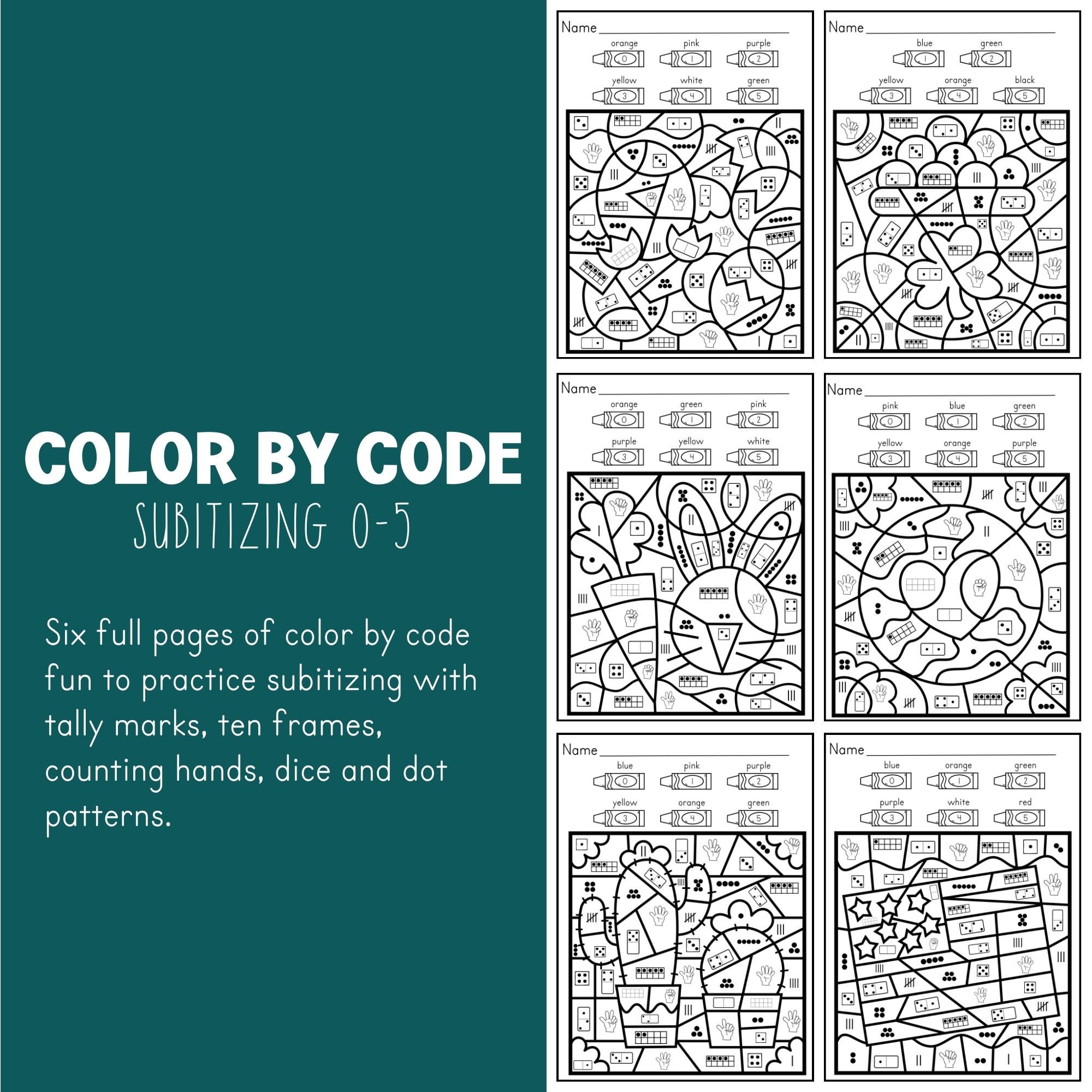 Printable Spring Holiday Color by Number 0-5 INSTANT DOWNLOAD ...