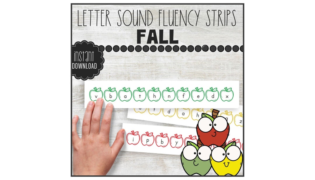 Fall Kindergarten Activity, Printable Letter Sound Fluency Strips ...