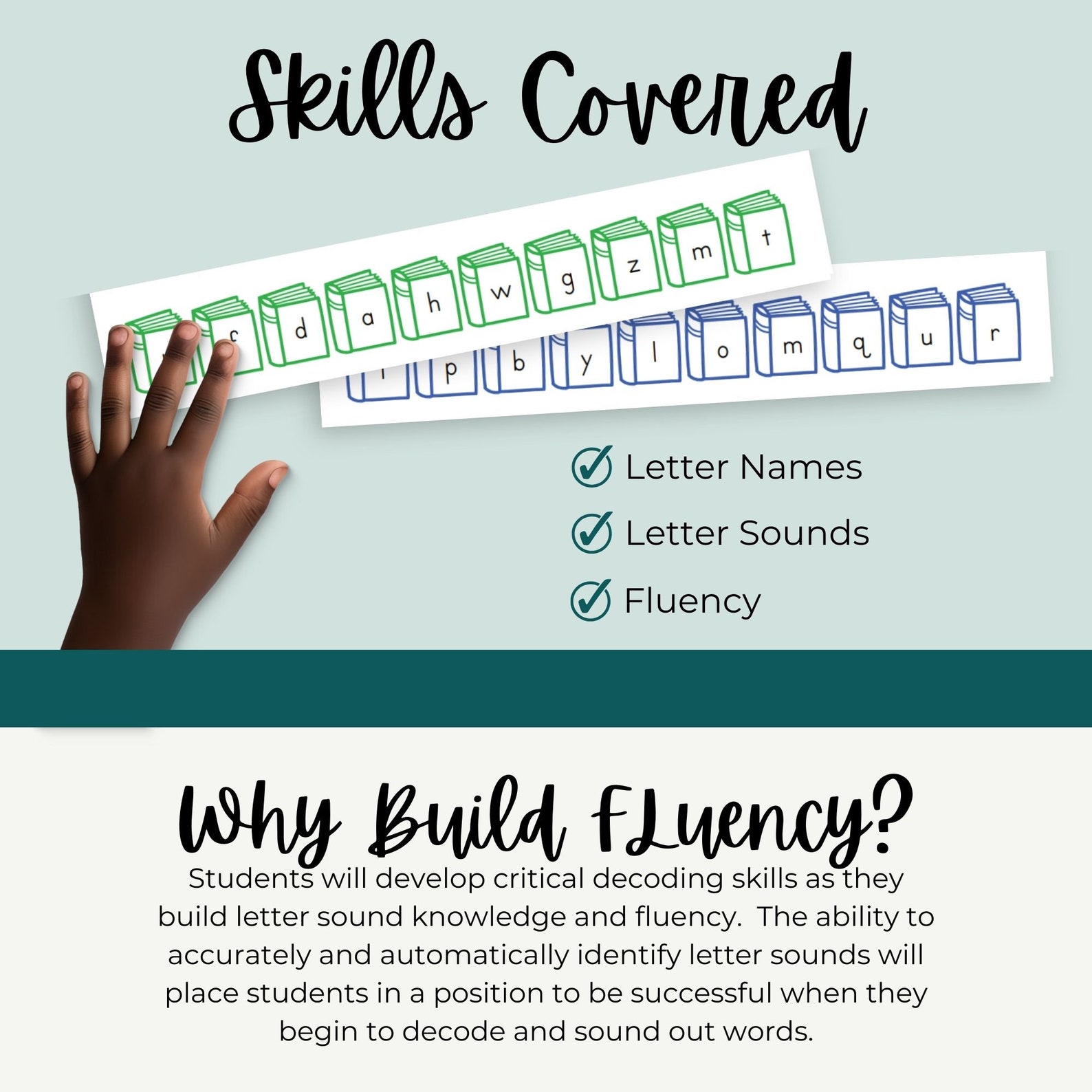 School Kindergarten Activity, Printable Letter Sound Fluency Strips ...