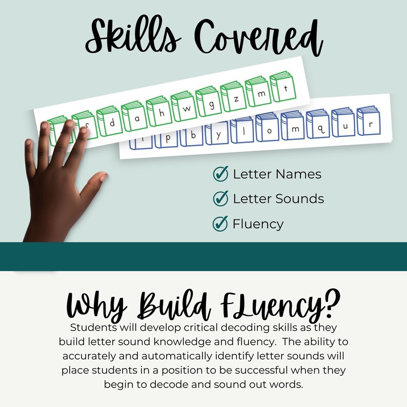 School Kindergarten Activity, Printable Letter Sound Fluency Strips ...