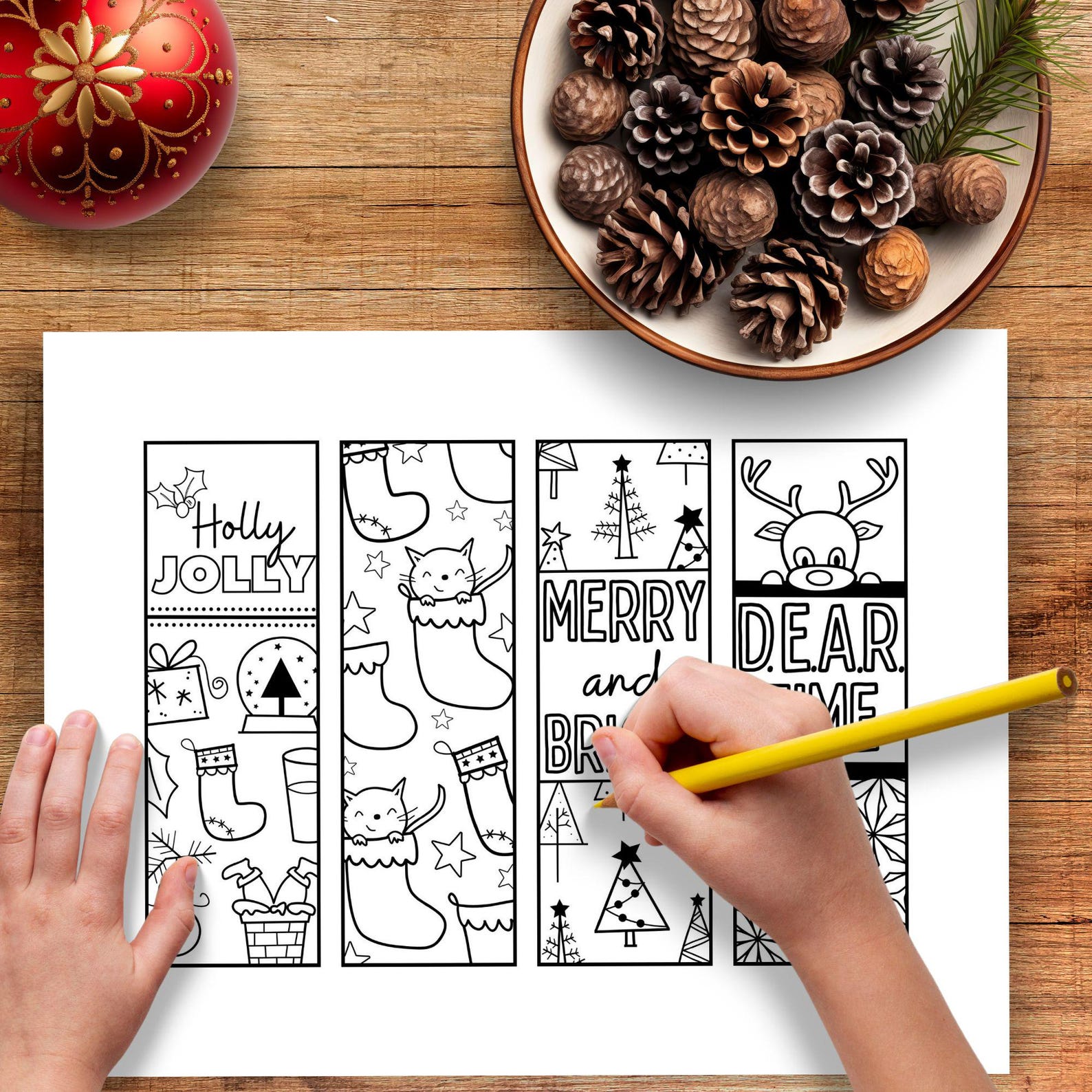 Christmas Coloring Bookmarks for Kids | Printable Color Your Own Book ...