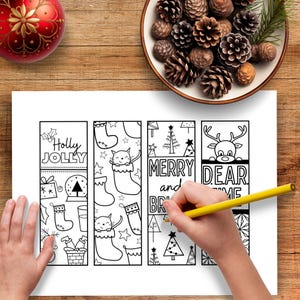 Christmas Coloring Bookmarks for Kids | Printable Color Your Own Book ...
