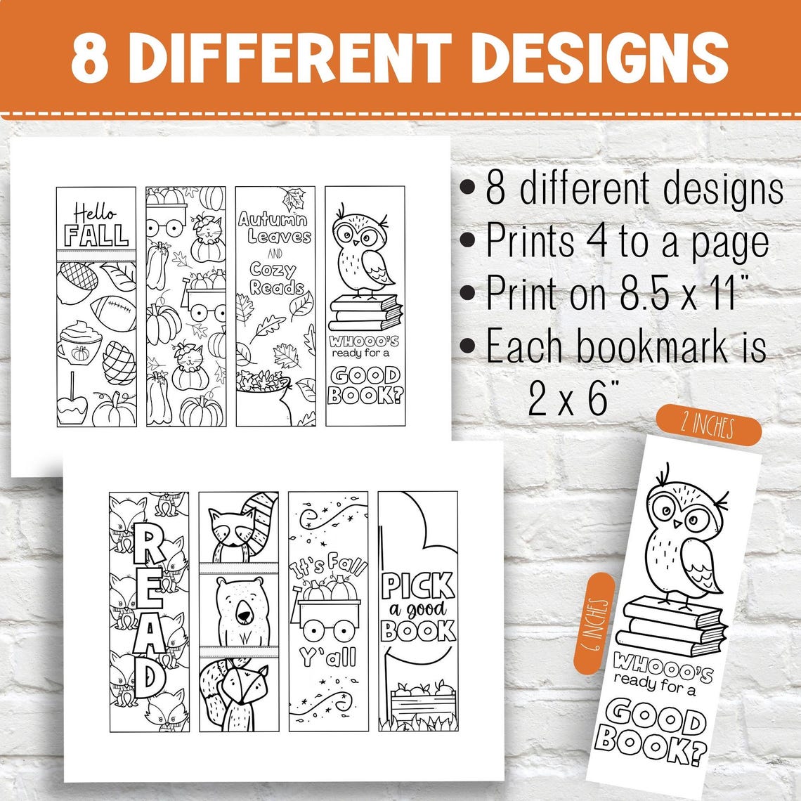 Fall Coloring Bookmarks for Kids | Printable Color Your Own Book ...