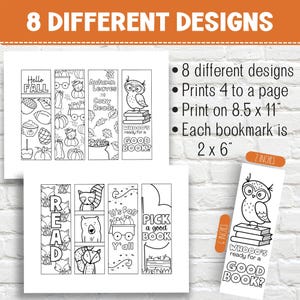 Fall Coloring Bookmarks for Kids | Printable Color Your Own Book ...