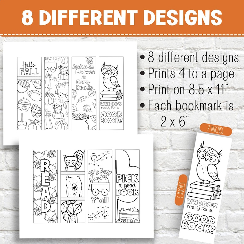 Fall Coloring Bookmarks for Kids | Printable Color Your Own Book ...