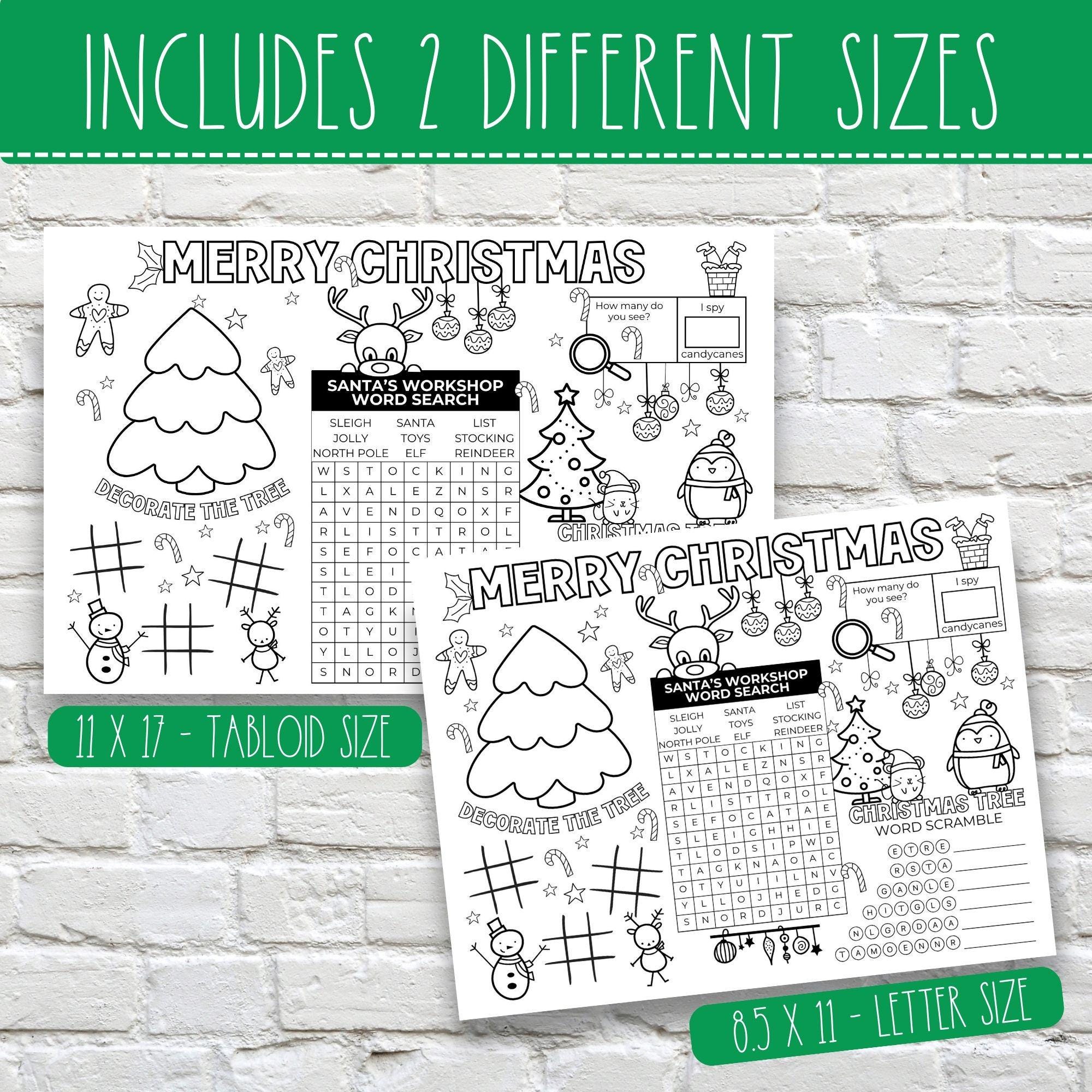Christmas Coloring Placemat | Holiday Printable Activity Page ...
