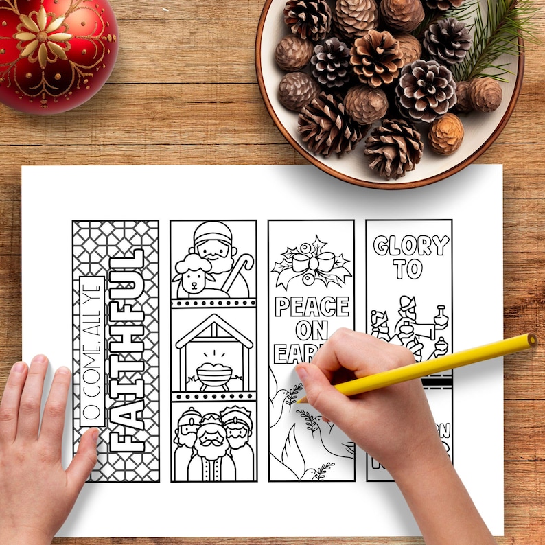 Christian Coloring Bookmarks | Printable Nativity Color Your Own Book ...