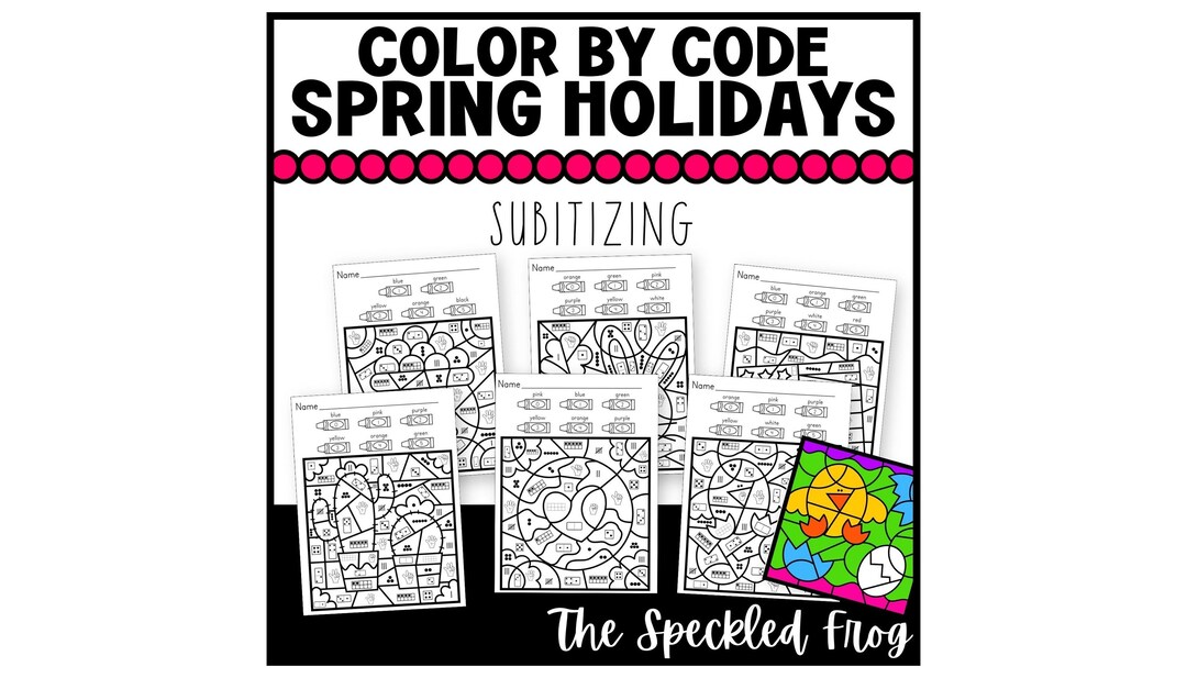 Printable Spring Holiday Color by Number 0-5 INSTANT DOWNLOAD ...