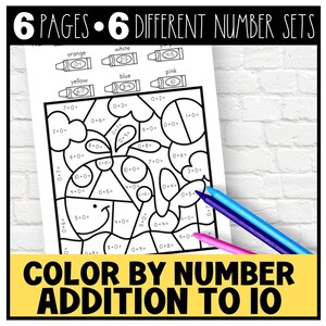 Printable Color by Number Ocean Animal Theme INSTANT DOWNLOAD, Addition ...