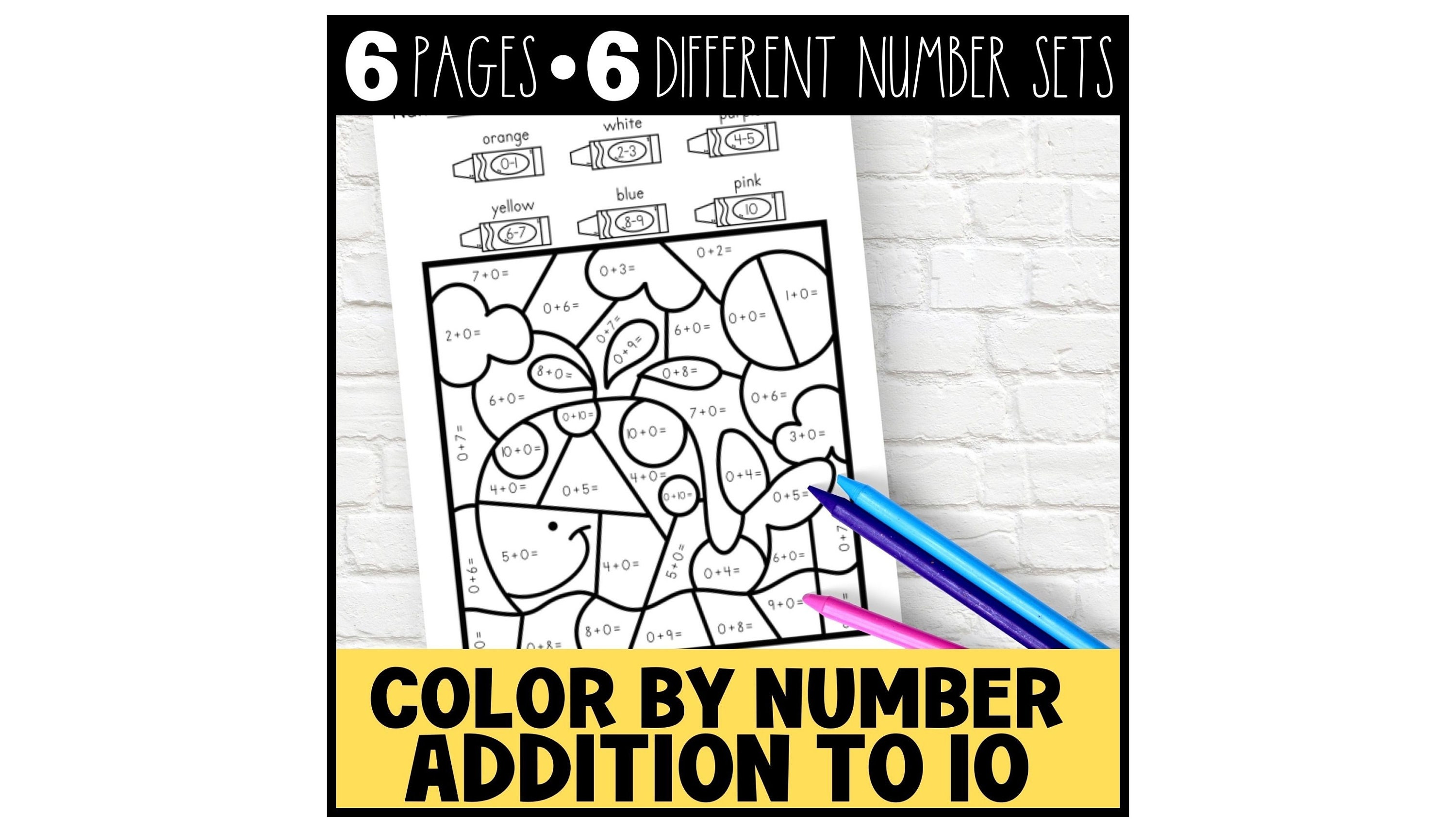 Printable Color by Number Ocean Animal Theme INSTANT DOWNLOAD, Addition ...