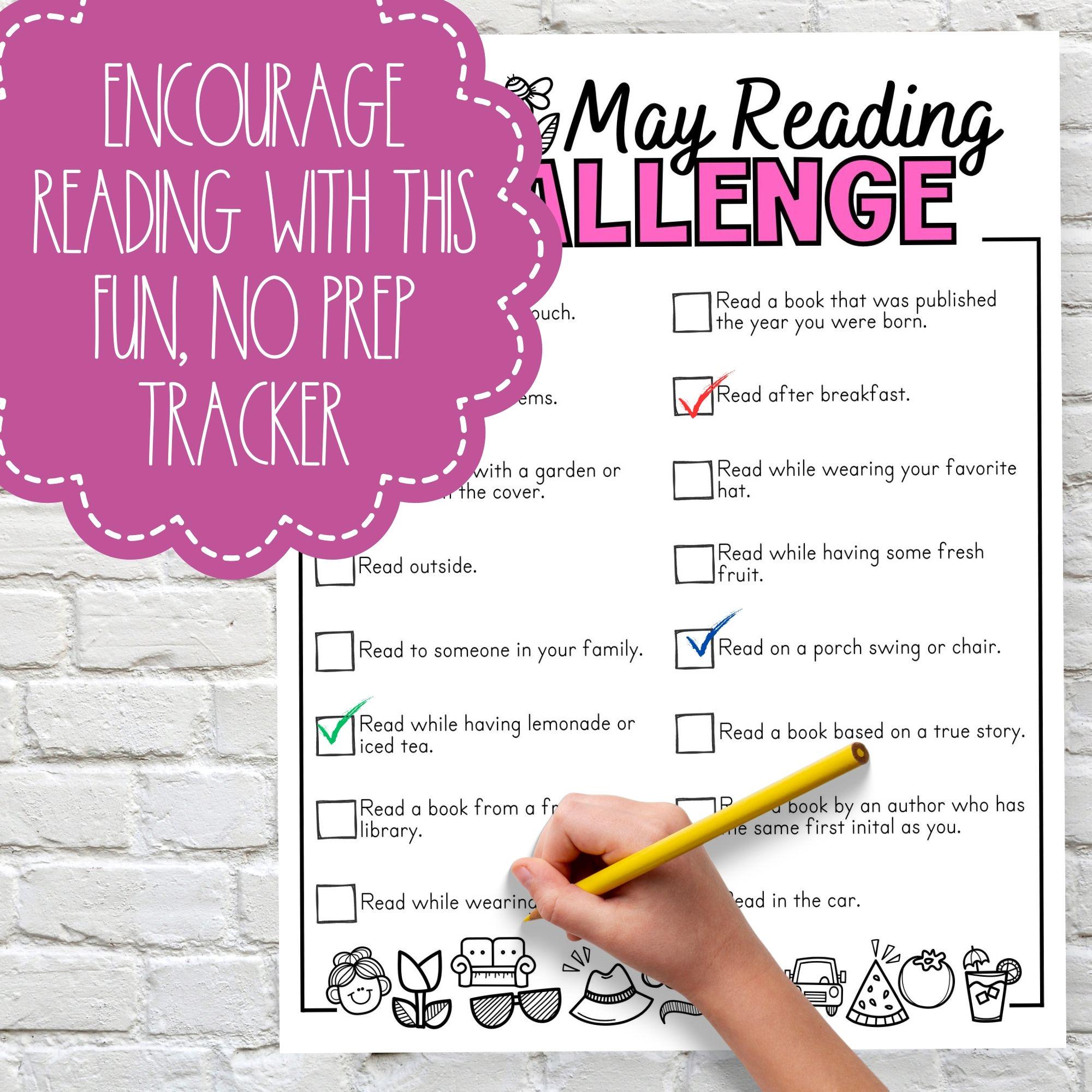 May Kids Reading Challenge Chart | INSTANT DOWNLOAD | Printable ...